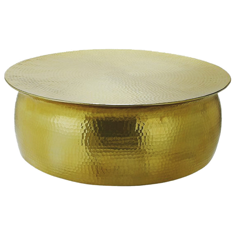 Hammered drum coffee table gold - Arco Style Hammered drum coffee table gold - Arco Style